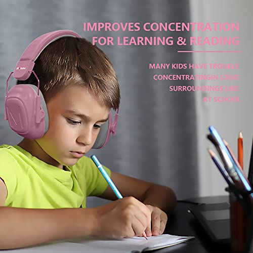 Mokata Baby Kids Earmuffs Hearing Protection Noise Cancelling Headphones Adjustable Fit for 3 Months to 2-18 Years Ages Pink