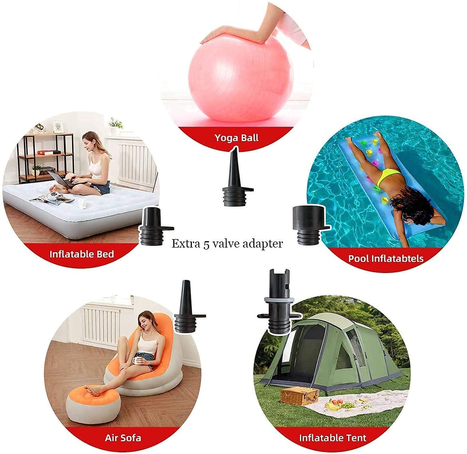 HIKULA Air Pump 16psi SUP Electric Pump Built in Temperature Sensor and 12V DC Car Connector Quickly Inflating for Paddle Board, Inflatable Boat, Car Inflatable Bed, Inflatable Tent