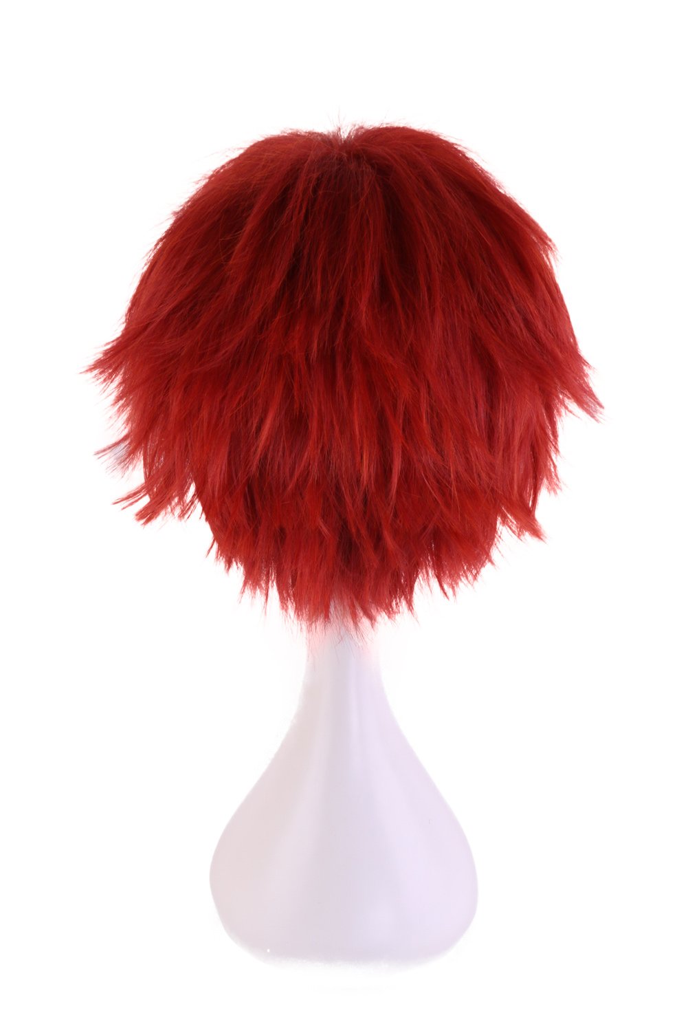 HH Building Short Layered Curly Anime Fashionable Cosplay Costume Wig Red Hair 12 Inch