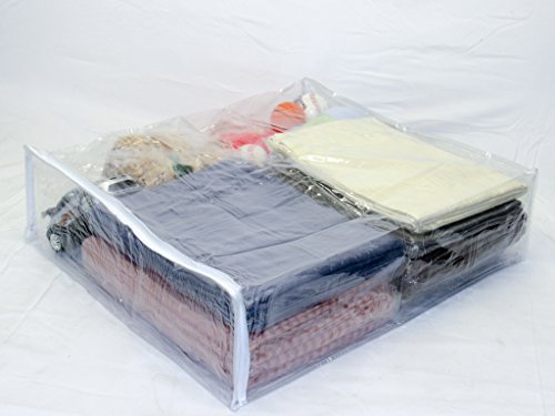 Oreh Homewares Large (20" x 23" x 6") Heavy Duty Vinyl Zippered Storage Bags (Clear) for Sweaters, Blankets, Comforters, Bedding Sets (11.9 Gallon) 5-Pack