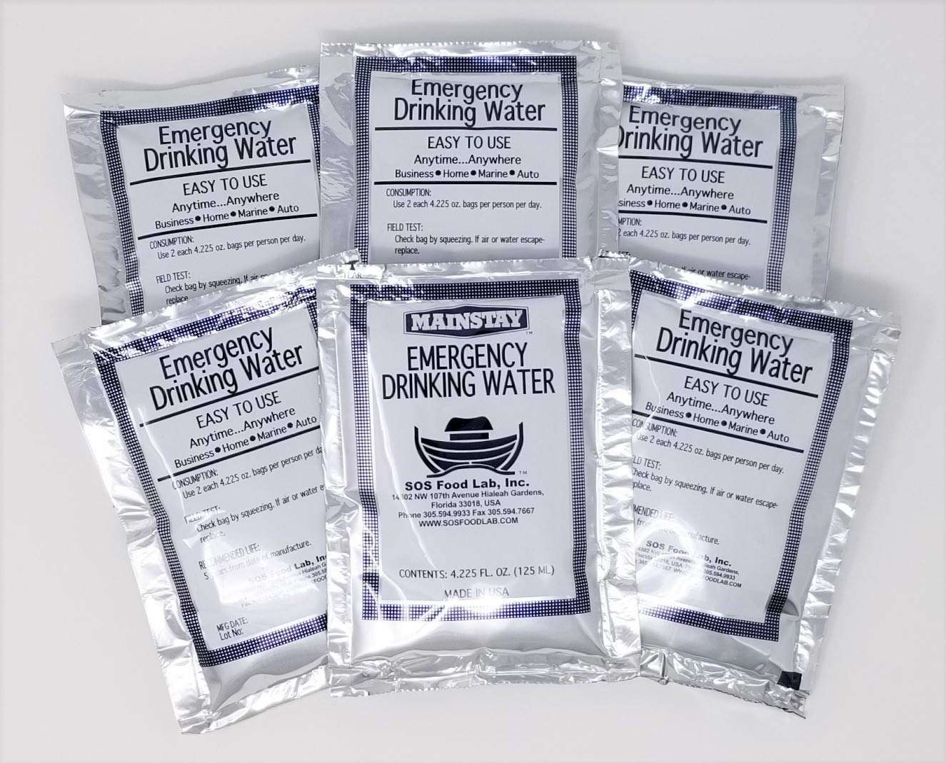 LaunchPro Emergency Water Pack 3 Day Survival Rations (6 x 4.2 oz Pouches) USCG Approved 5 -Year Shelf Life
