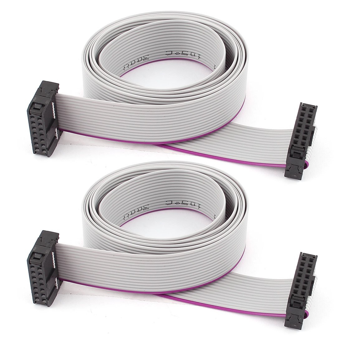 uxcell 2pcs FC14P 14-Pin DIY Extension Flat Ribbon Cable Wire 100cm