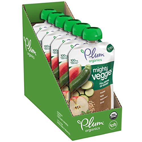 Plum Organics Mighty Veggie Blends Organic Baby Food Meals [12+ Months] Variety Pack 4 Ounce Pouch (Pack Of 18) Packaging May Vary