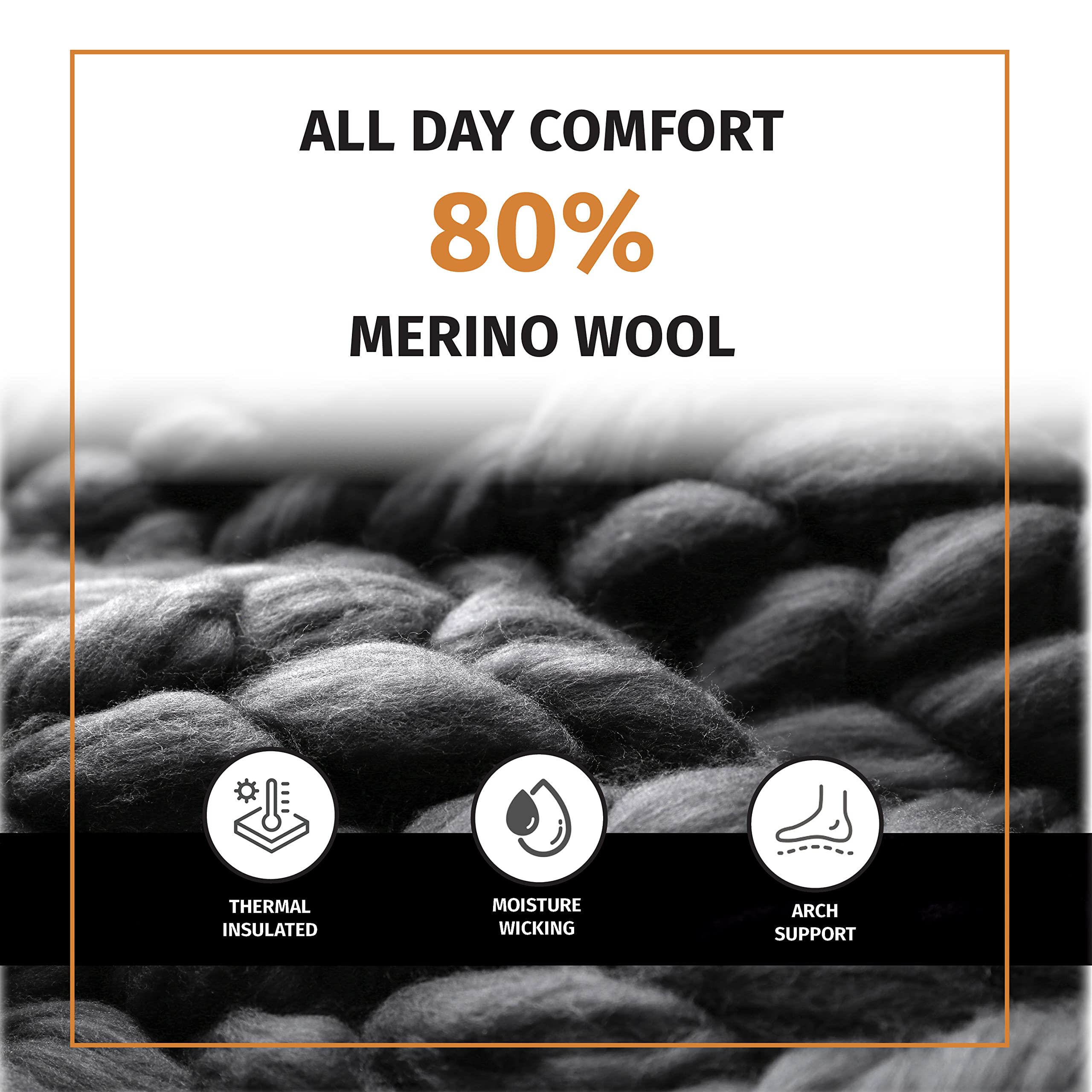 FUN TOES Children's 80% Thermal Merino Wool Socks 3 Pairs Mid Weight For Winter Ski Sport (Black, 6-8 Small)