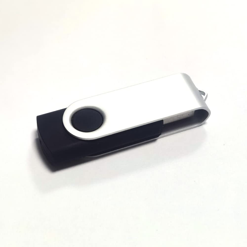 OLATEC 10 Pack Black USB 2.0 Flash Drives of 4GB 8GB 16GB Bulk Thumb Drives 360° Swivel Keychain Design Memory Sticks Pen Drive Data Storage USB Stick (4GB)