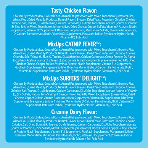 Temptations Classics and MixUps Crunchy and Soft Cat Treats Variety Mega Pack, (4) 6.3 oz. Pouches
