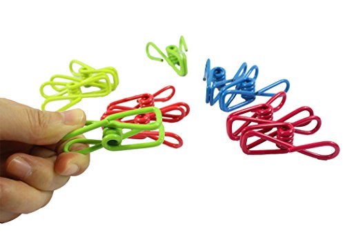 Xiaoyu 2 Inch Muti-Purpose Clothesline Clips Steel Wire Cord Clips Pins Utility Clips for Home/Office, Pack of 50