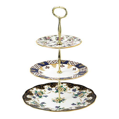 Royal Albert 100 Years Three-Tier (English Chintz, Regency & Duchess) Cake Stand, 13.8", Multi