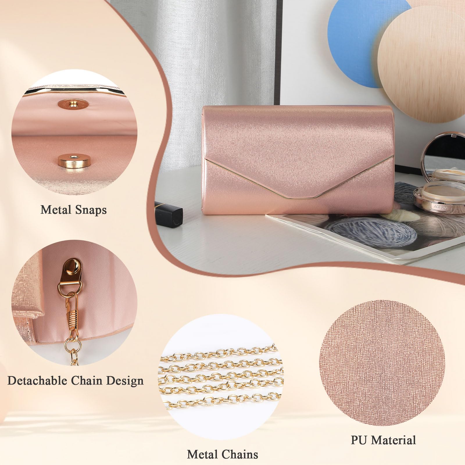 Pinprin Women Evening Clutch Bag Banquet Round Handbag with Top-handle Stylish Wedding Party Wallet Purse (A-Silver)
