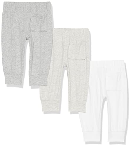 Amazon Essentials Unisex Babies' Cotton Stretch Jersey Jogger (Previously Amazon Aware), Pack of 3, Grey, 0-3 Months