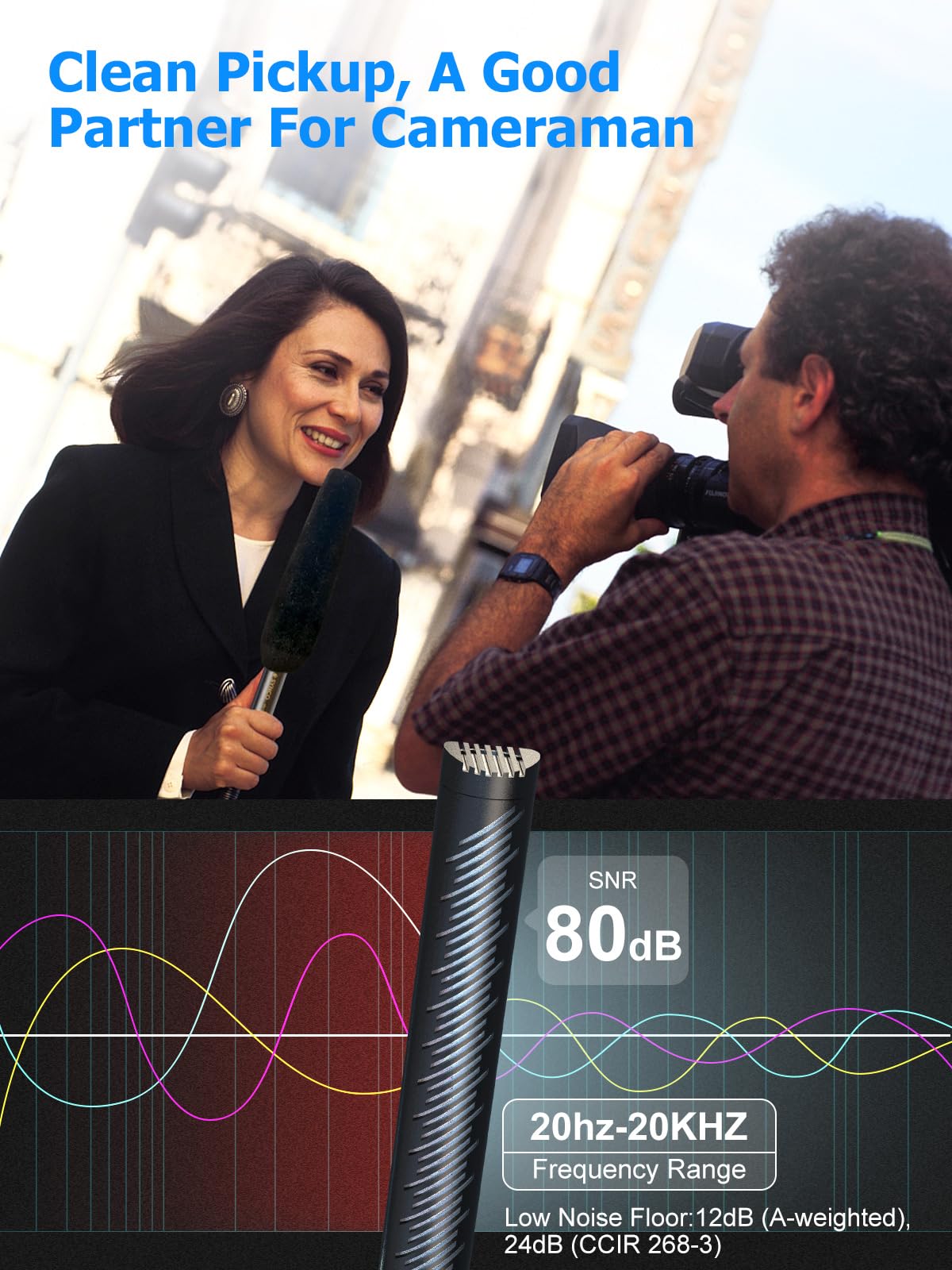 SYNCO XLR Shotgun Microphone, Shotgun Mic D2 Hyper Cardioid Directional Condenser Mic with XLR Connector, Video/Audio Recording for Camcorders, Shotgun-Microphone-XLR-Condenser-Mic