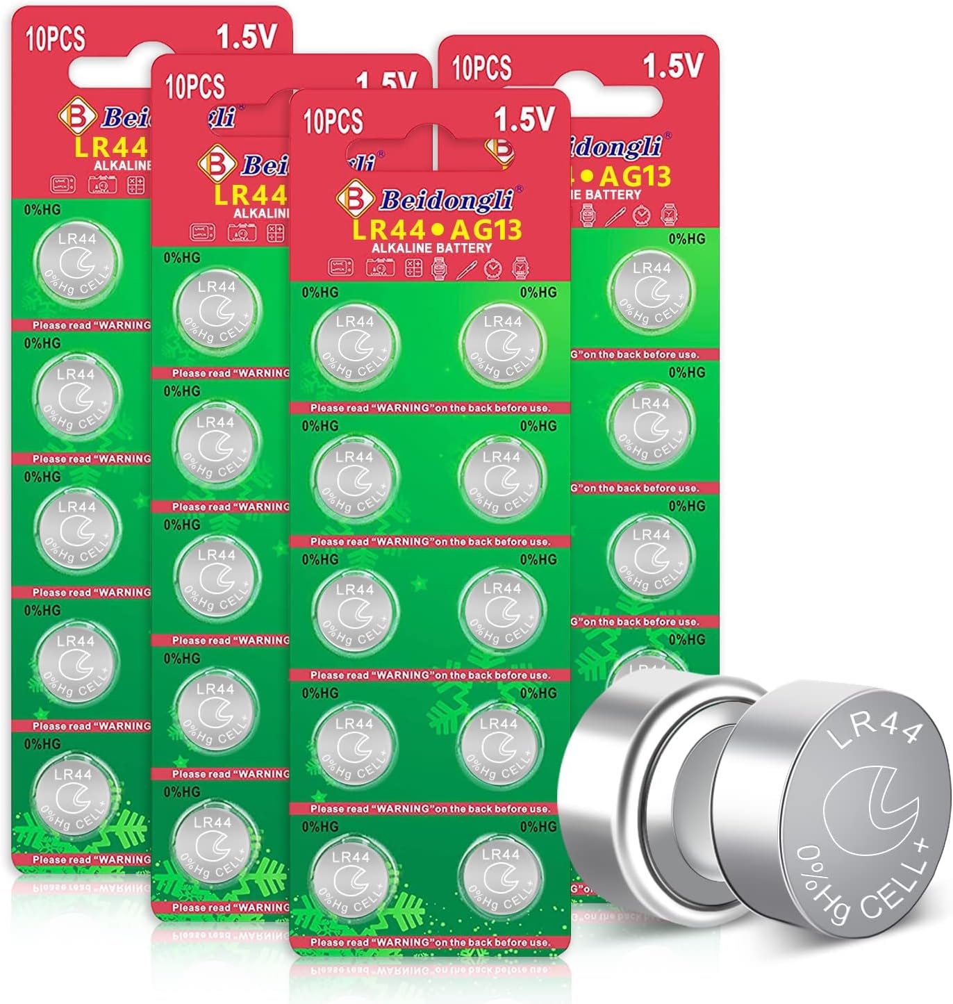LR44 Batteries AG13 357 high Capacity 1.5V Button Coin Cell 10 Count Battery (40 pack)