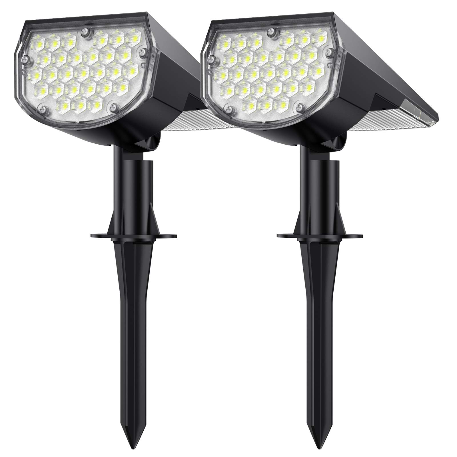 Solar Lights Outdoor, 28 LED Solar Landscape Spotlights 2-in-1 Solar Powered Landscaping Lamps Adjustable Wall Lights for Garden, Driveway,Patio etc