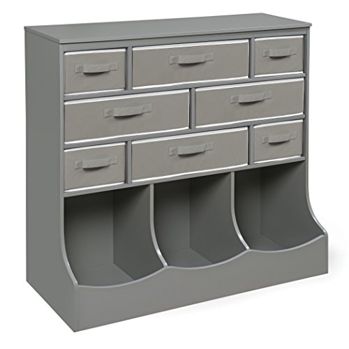 Storage Station 8 Cubby 3 Bin Organizing Unit with Reversible Baskets