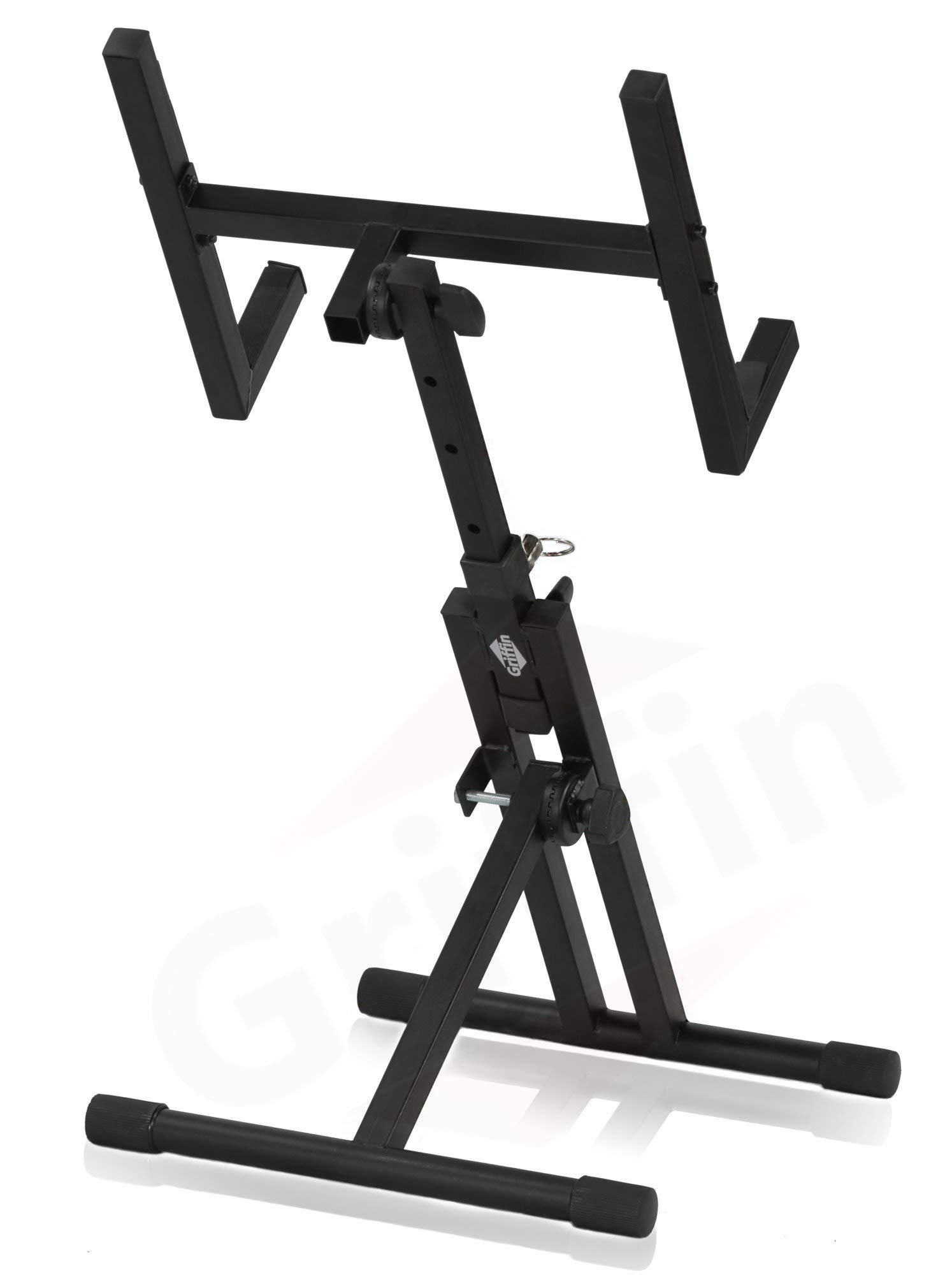 Guitar Combo Amplifier Stand by GRIFFIN | PA Speaker Karaoke Monitor Holder | Low Profile Pro-Audio Amp Tilt Back Mount Stand | Adjustable Speaker Cabinet Stage Equipment Platform Riser & Studio Chair