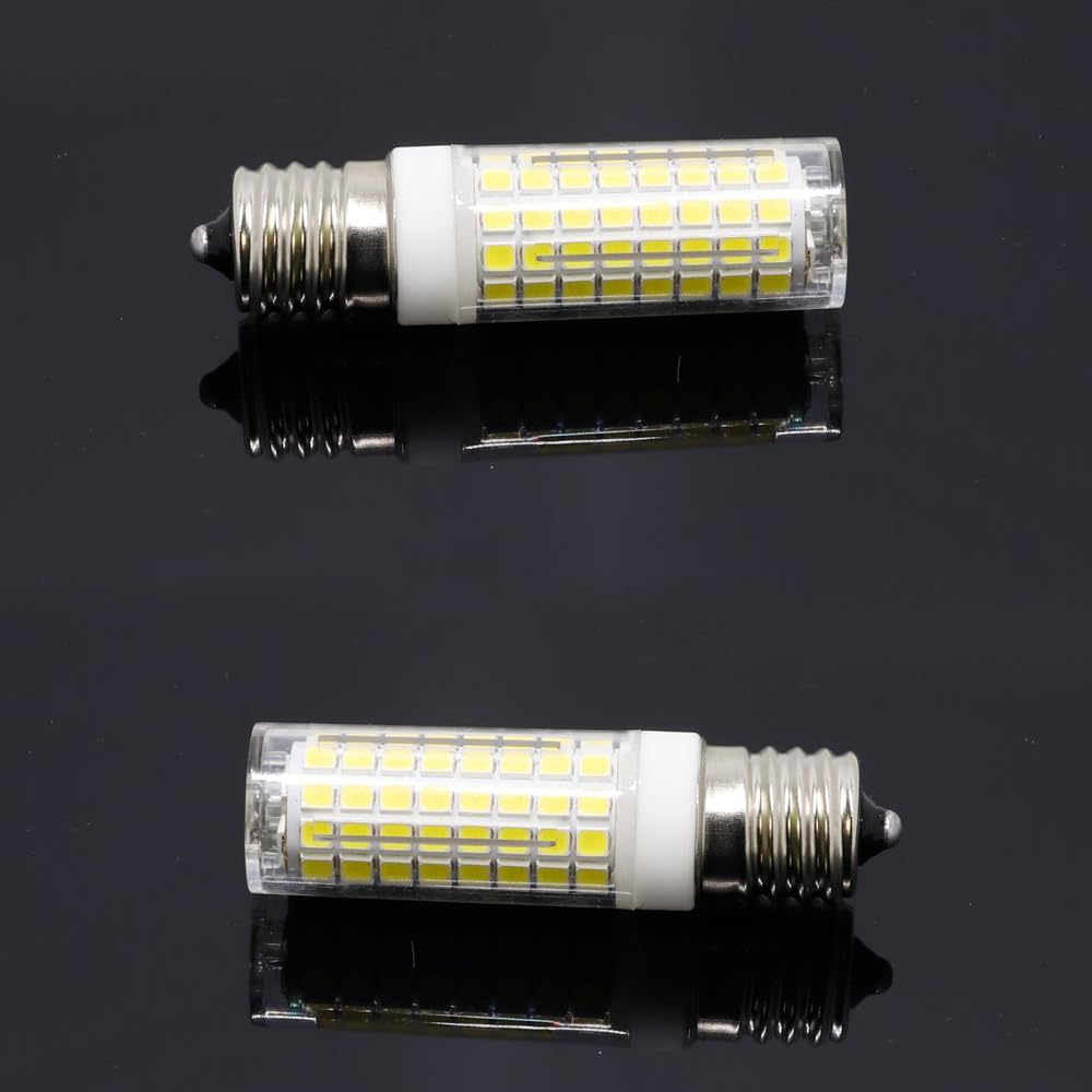 HXMLIHB E17 LED，8W Microwave Oven Bulb，80W Halogen Equivalent ，Dimmable E17 Bulb for Microwave Oven Over Stove Appliance，800Lm, AC110V/130V，Daylight White 6000K(Pack of 2)