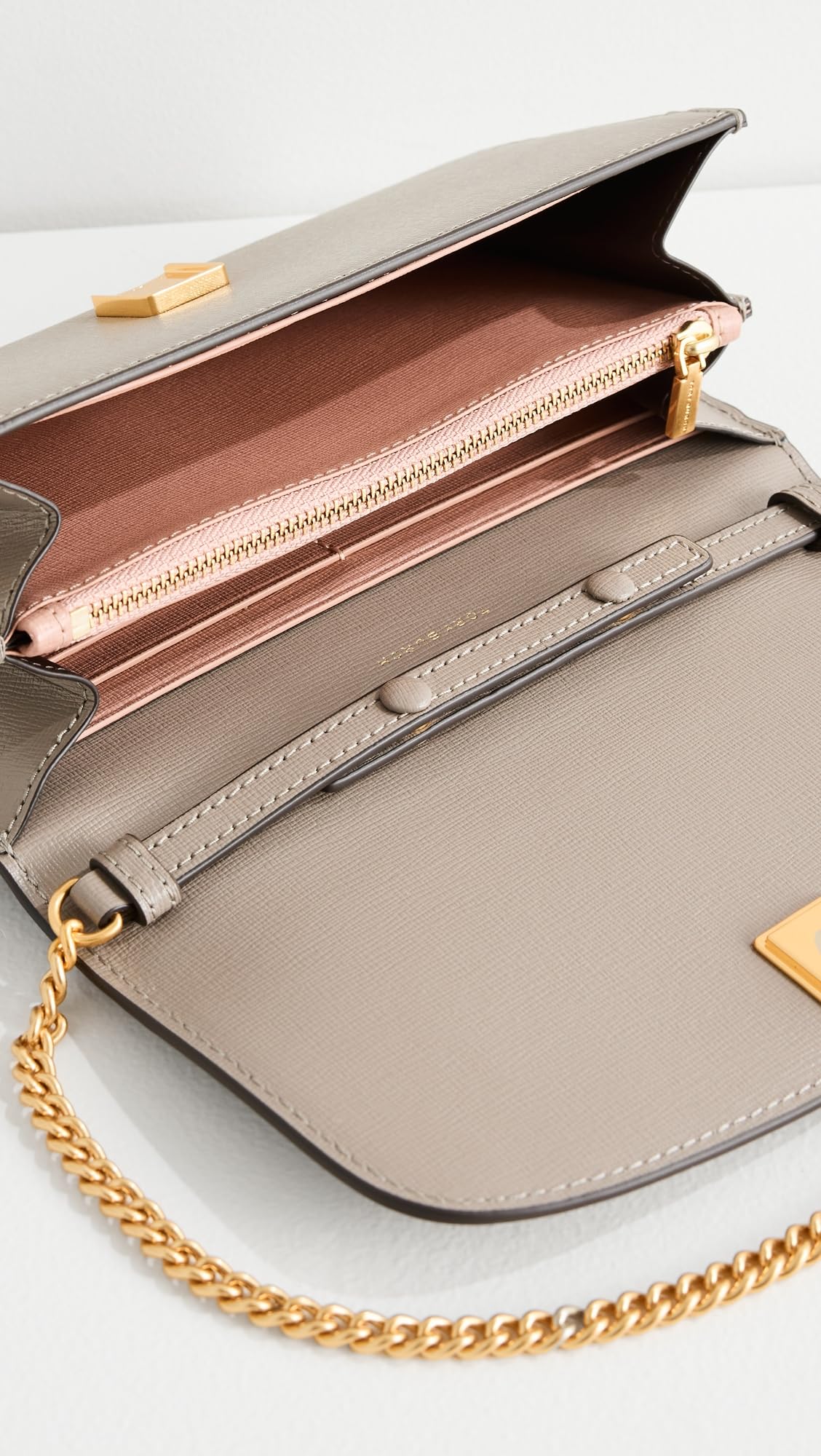 Tory Burch Women's Robinson Chain Wallet Bag, Grey Heron, One Size