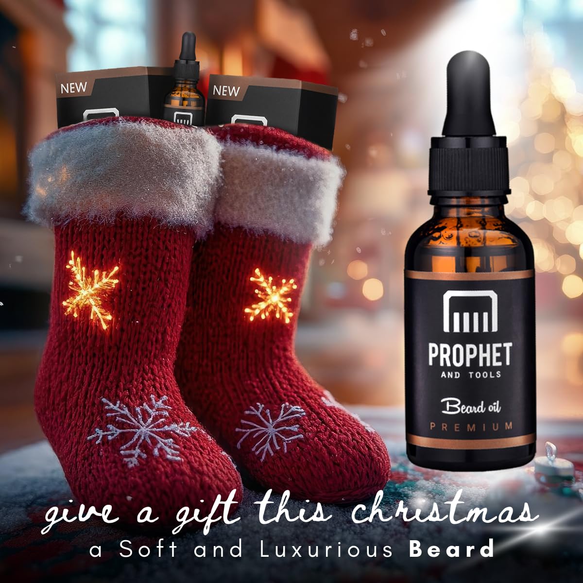 Prophet and Tools Premium Unscented Beard Oil & Comb Set - Thickens and Softens Beard, Relieves Itch & Dry Skin, 100% Natural, Fast-Absorbing Formula - Perfect for Beard Growth & Grooming - 1 oz