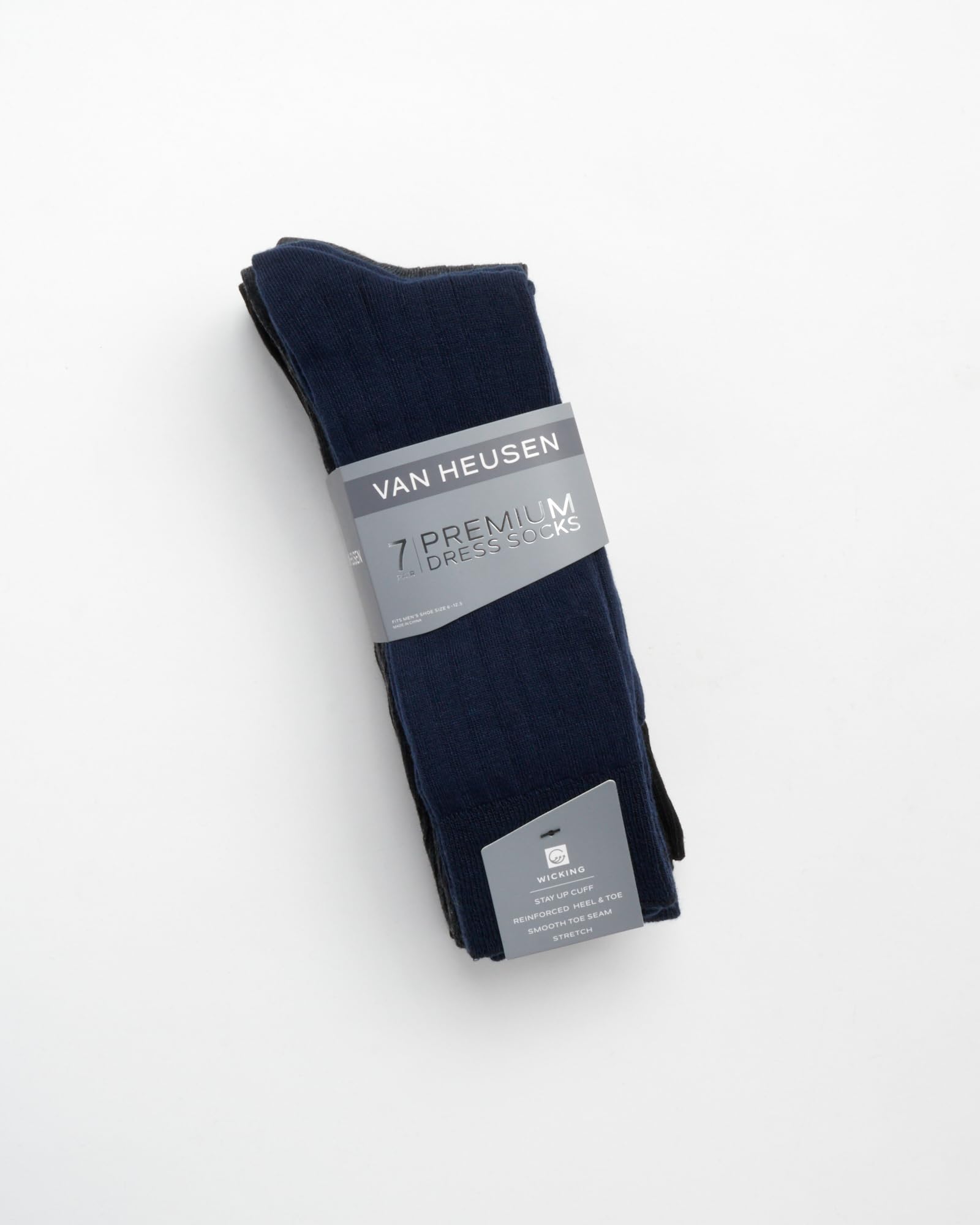 Van Heusen Men's Dress Socks - Lightweight Mid-Calf Crew Dress Socks (7 Packs), Size 6-12.5, Assorted