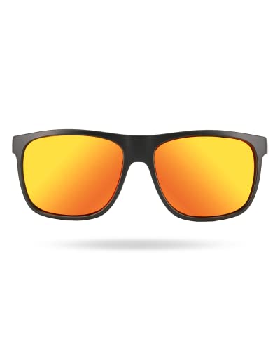 TYR Men's Apollo HTS Sunglasses Polarized Rectangular, Red/Black, One Size