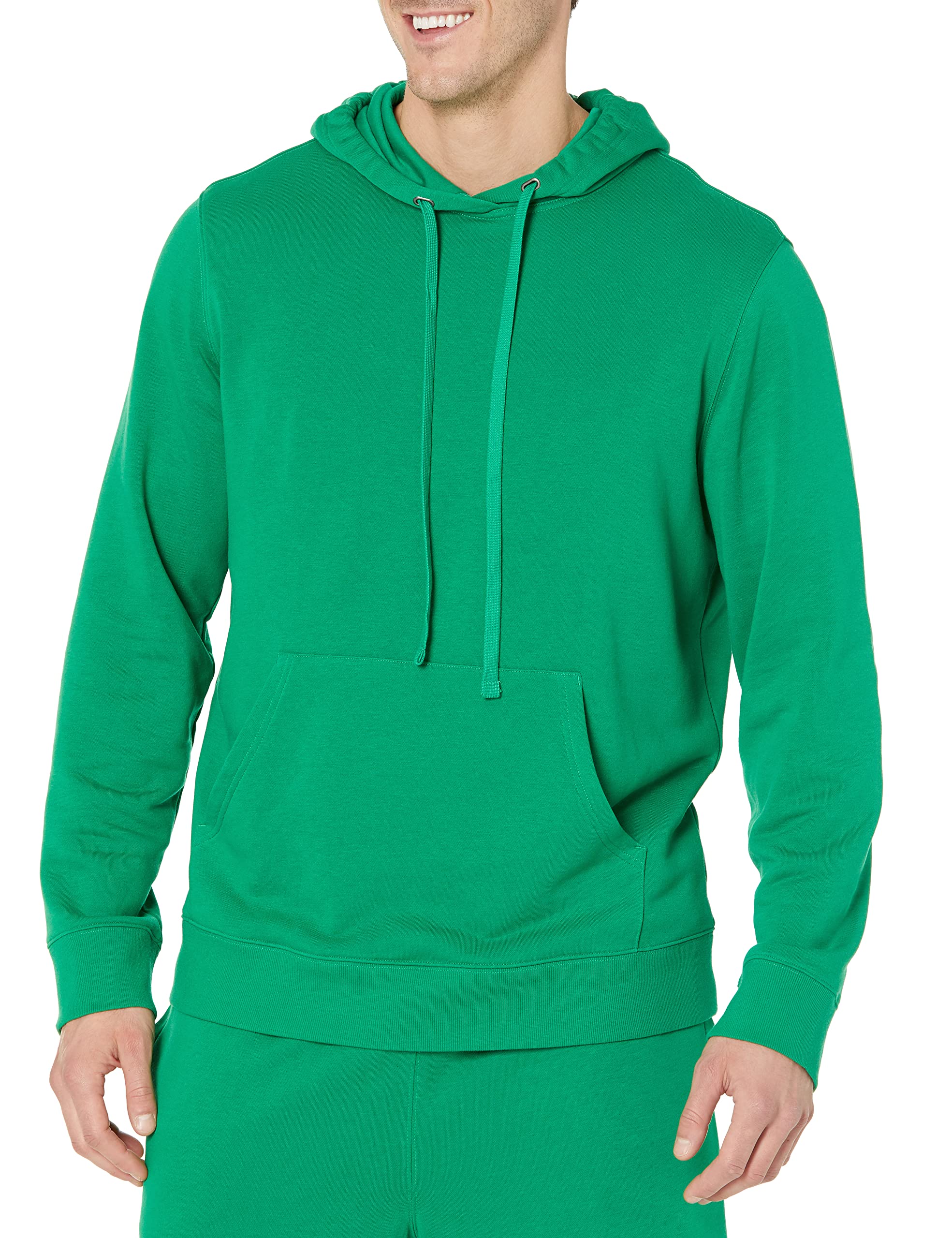 Amazon Essentials Men's Lightweight Long-Sleeve French Terry Hoodie (Available in Big & Tall), Green, X-Large