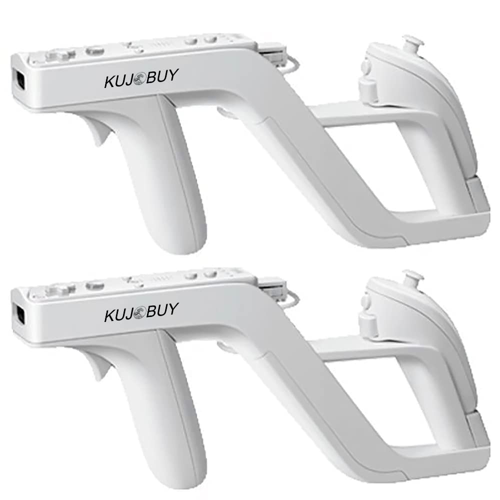 Zapper Light Gun Attachment Compatible for Nintendo Wii Remote Nunchuck Wireless Links Remote Controller Shoot Games Shooting (Pack of 2)
