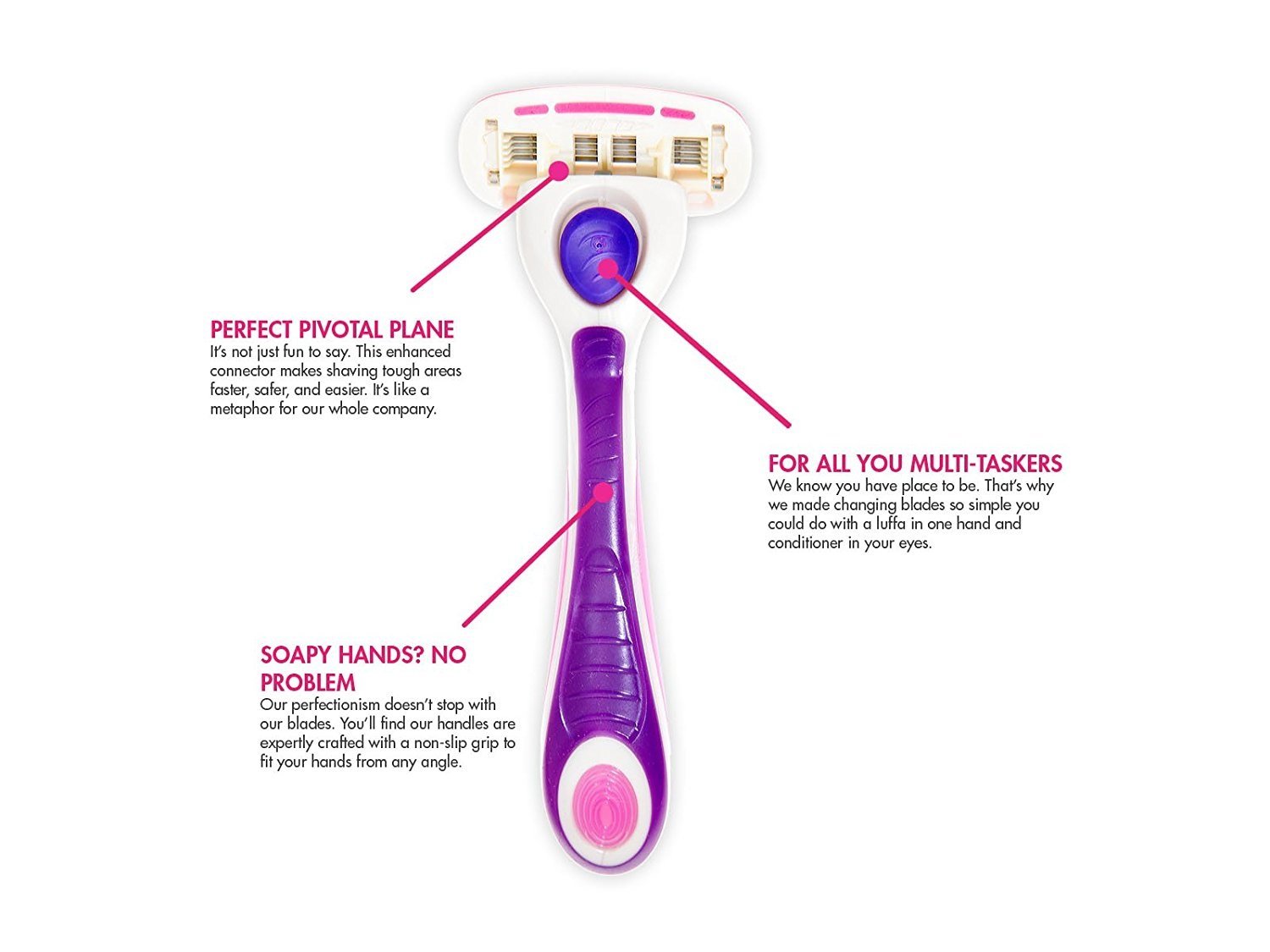 The Ultimate Shave Women's 5-blade Razor plus a Bulk Pack of 12 Razor Blade Refill Cartridges and a Women's Shaving Razor Handle