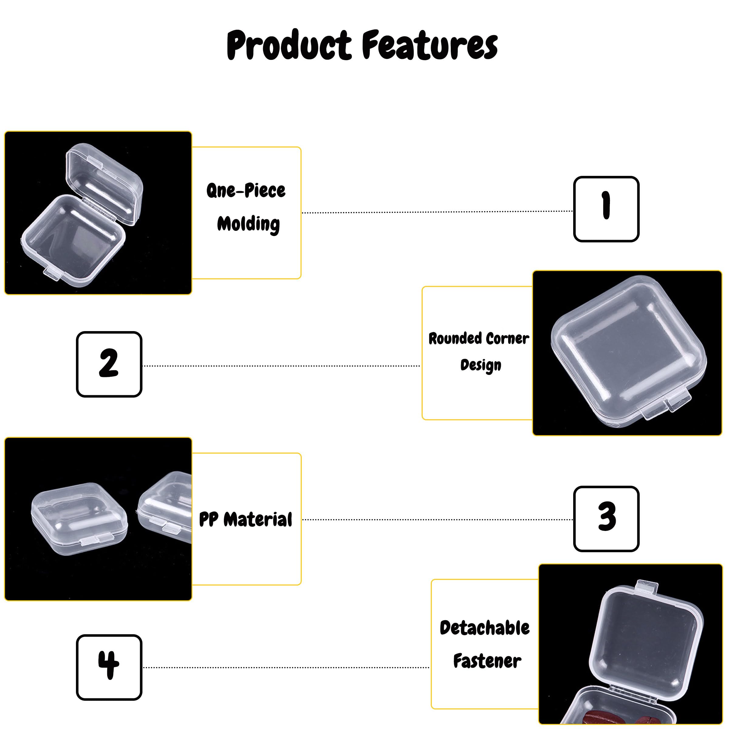 BAMXSXBO 40pcs Mini Plastic Jewelry Box Storage,Mini Earring Box Organizer,Tiny Plastic Container for Earrings Chains