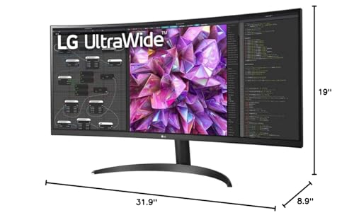 LG 34WQ60C-B 34 inch 21:9 Curved UltraWide QHD 3440 x 1440 PC Monitor 2 Pack Bundle with 2 YR CPS Enhanced Protection Pack