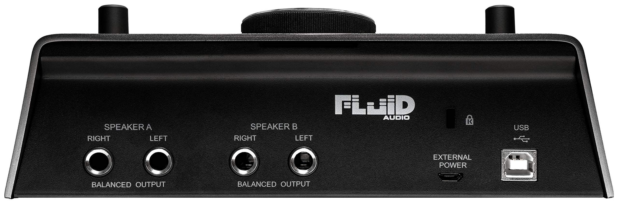 Fluid Audio SRI-2 : 2x2 USB desktop wedge w/24-bit/192kHz + 48v Phantom Power + 2X stereo monitor outputs + 2X Class A mic pres + Giant volume knob