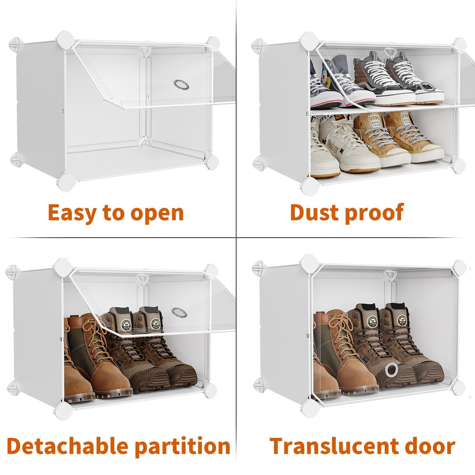 VIPZONE 10-Tier Narrow Shoe Rack,20 Pairs Tall Shoe Cabinet Storage,Vertical Shoe Organizer for Closet,Entryway,Hallway, Bedroom,Shoe Storage with Door,Plastic Shoe Shelves,White