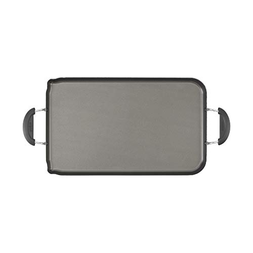 GoodCook Everyday 18" x 11" Nonstick Aluminum Double Burner Griddle Pan, Black