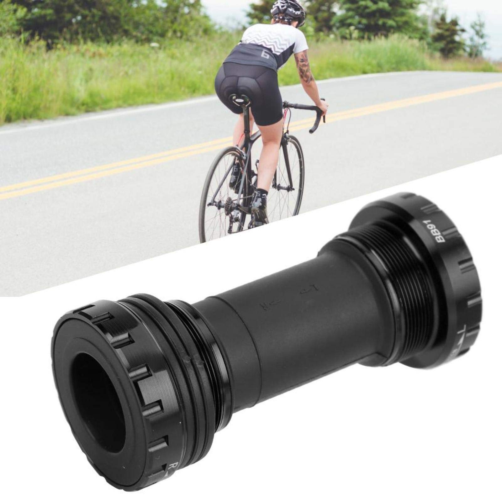 Shipenophy Bike Hollow Press-in Type Thread Bottom Bracket Accessory Road Mountain Bicycle Bike Bottom Bracket for Mountain Road Bicycle(Black)