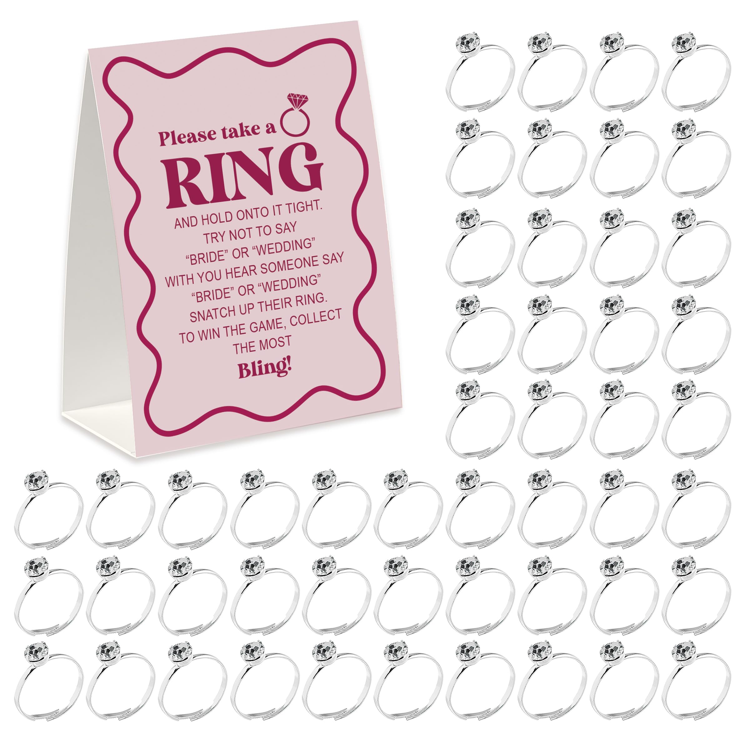 Put a Ring on It Bridal Shower Game, 50 Metal Rings for Don't Say Bride or Wedding Games, Rings for Bridal Shower Games, Bridal Shower Games for Guests, Bridal Shower Decorations -JZYX-R04