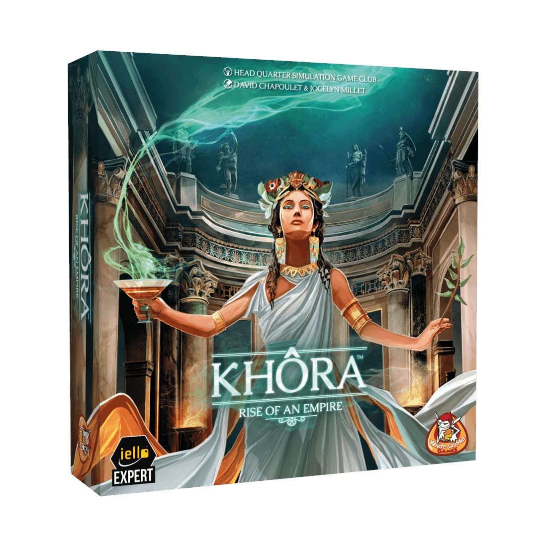 Iello: Khora, Rise of an Empire, Race to Development Game, Develop your City Faster and Better than Your Opponents, 2 to 4 Players, 75 Minute Play Time, For Ages 14 and up