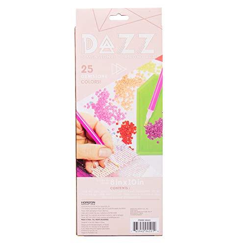 Dazz 3D Gemstone Painting Butterfly & Roses Pack of 2 by Horizon Group USA, Includes 2 8”X10” Diamond Dotz Painting, Rhinestone Sheets for Adults & Children, Gem Tray & Stylus Included.Multicolored