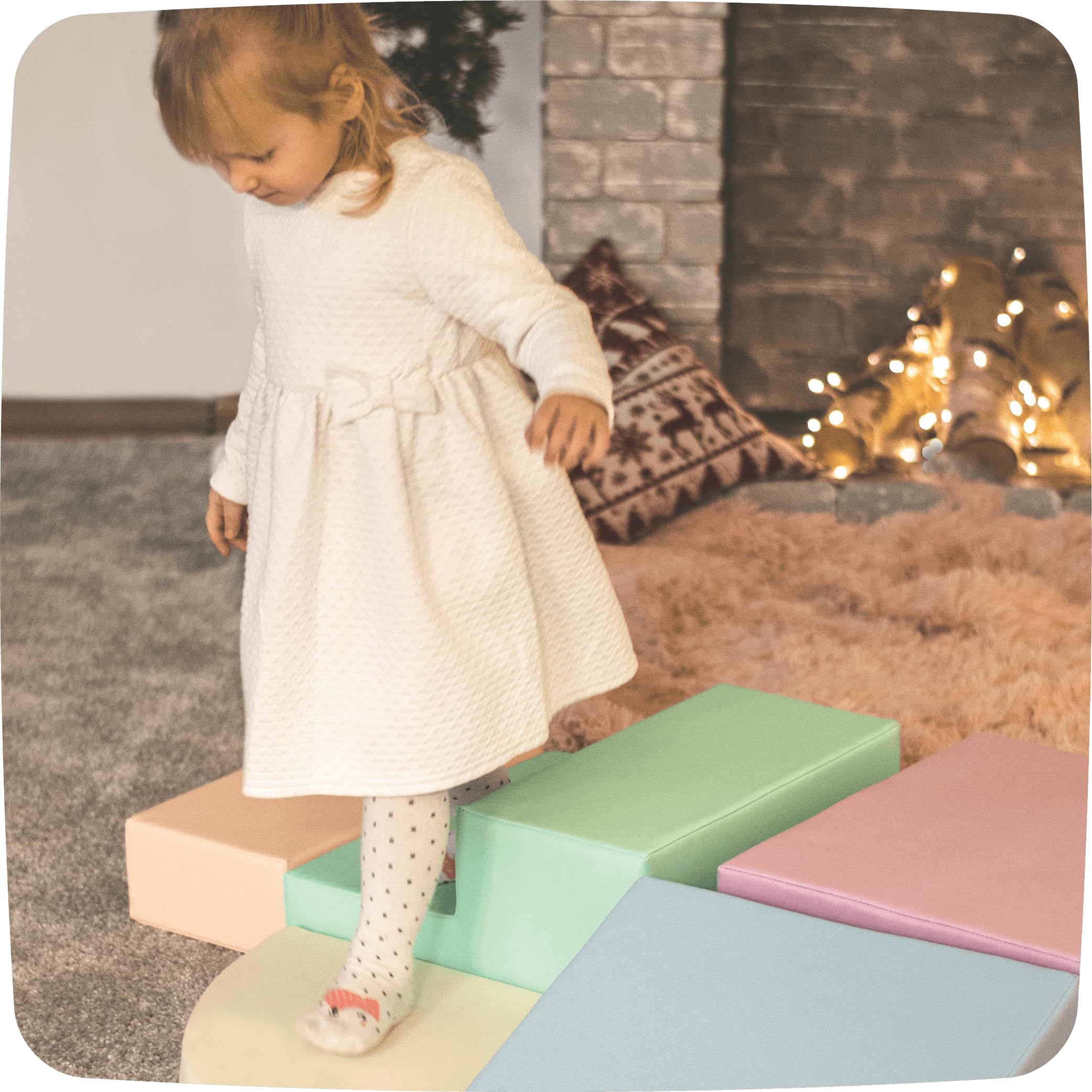IGLU Set 6 Pastel Soft Play Forms, Large Foam Blocks, Baby Slide, Indoor Climbing Toys for Toddlers 1-3, Climbing Blocks, Baby Crawling Helper, Montessori Climbing Toys