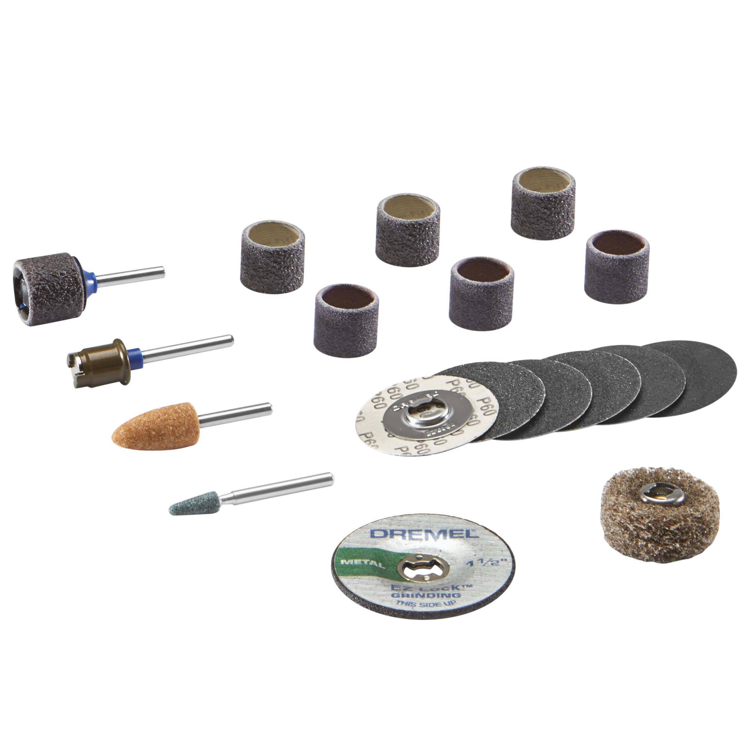 Dremel EZ727-01 EZ Lock Sanding & Grinding Rotary Tool Accessories Kit, 18-Piece Assorted Set - Perfect for Detail Sanding and Sharpening