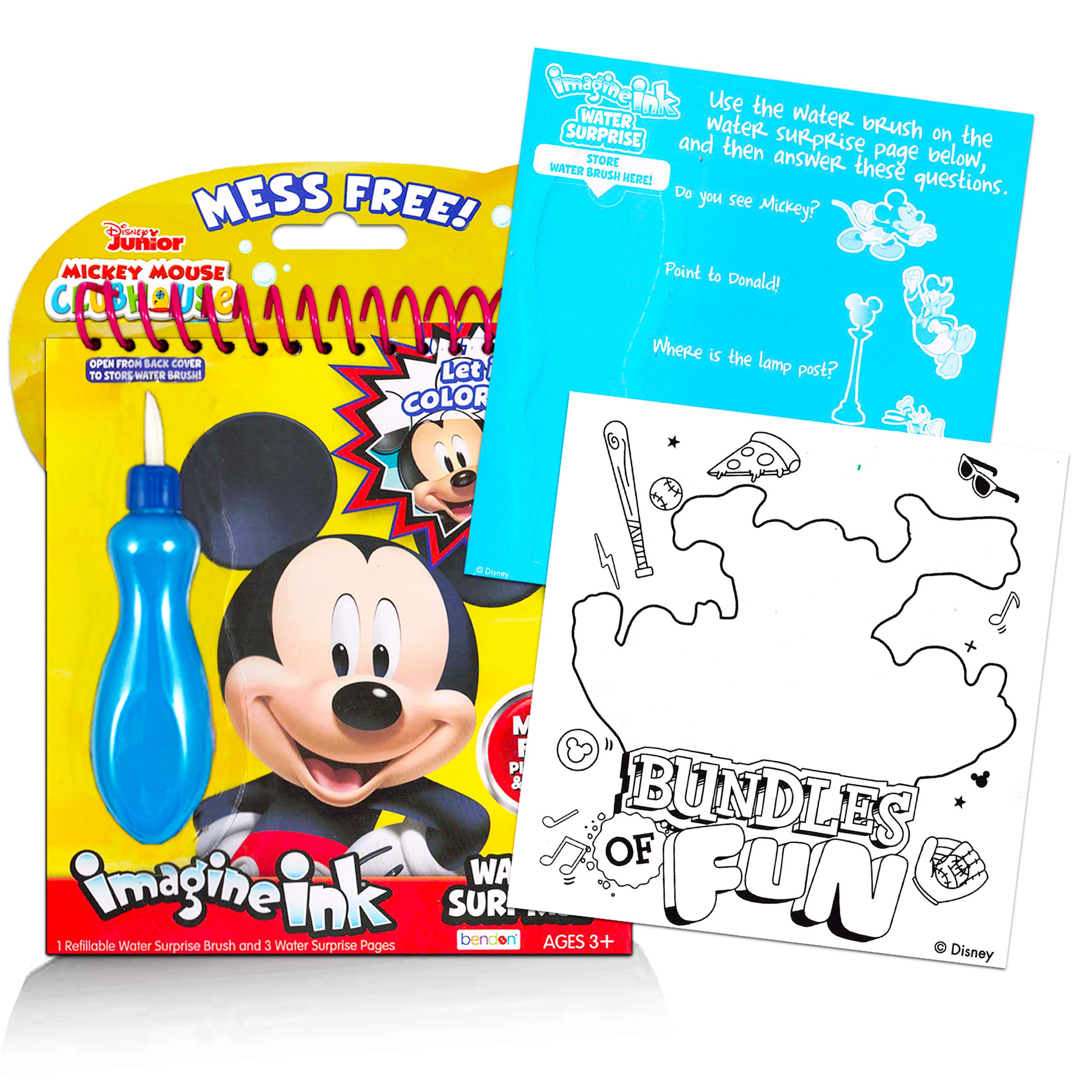 Imagine Ink Water Painting Books Set for Toddlers Kids Ages 3-5 ~ 3 Pack No Mess Paint with Water Books with Water Surprise Brushes, Mickey Mouse, Peppa Pig, Sesame Street Elmo Bundle