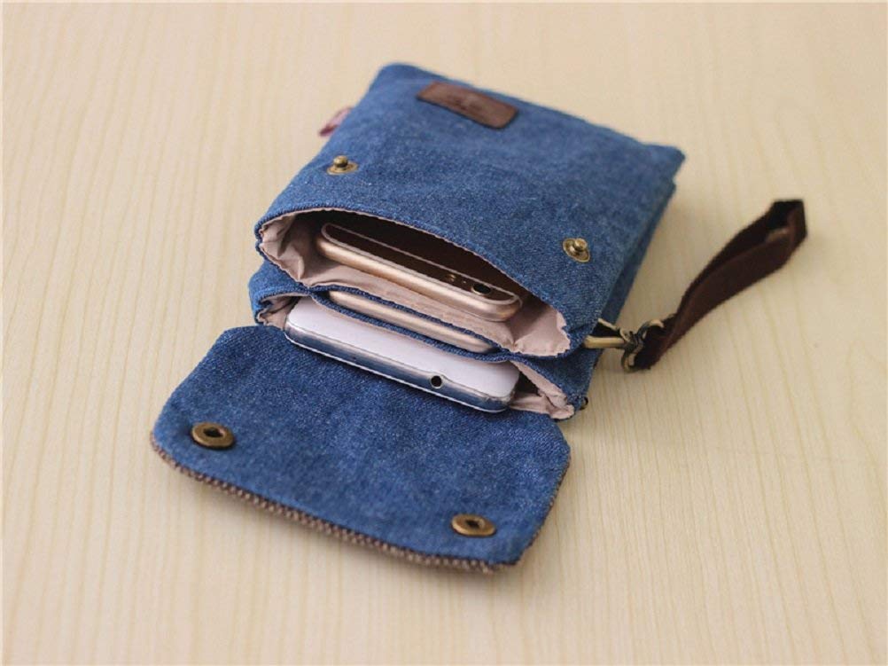 Cute Small Mini Double Pockets Crossbody Shoulder Messenger Bag Cell Phone Pouch Travel Purse Wallet Green