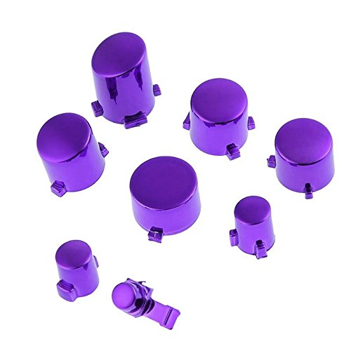 for Xbox One Elite Replacement Full Buttons Bumper Triggers T6 T8 Screwfor Xbox One Controller with 3.5mm Jack (Chrome Purple)