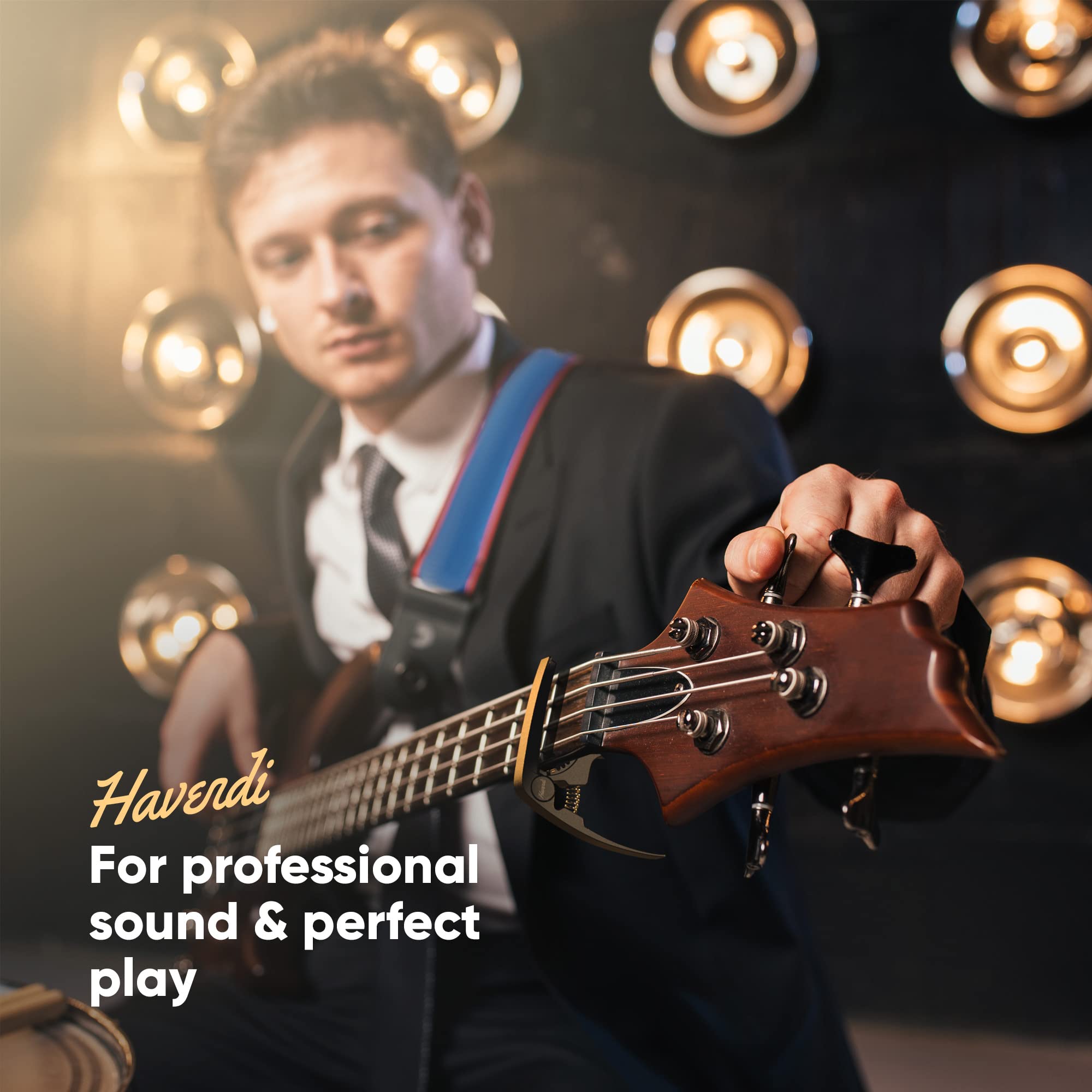HAVENDI® Capo for Guitar + 3 Picks | Easy to use | Capo for Guitar - Acoustic Guitar, Classical Guitar, Electric Guitar & Ukulele