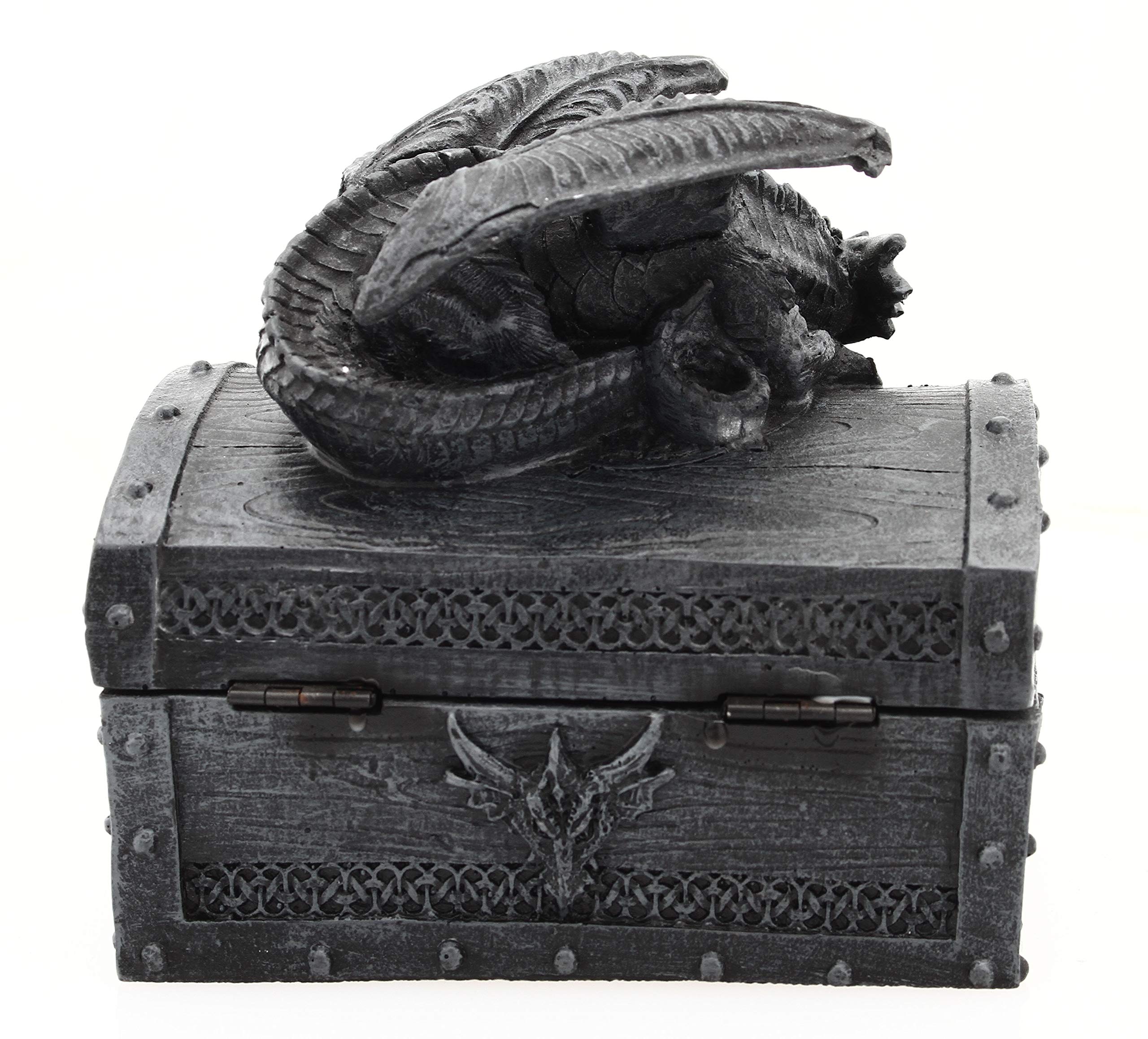 Forged Dice Co. Deluxe Dragon Dice Storage Box with Custom Foam Insert - Holds up to 6 Sets of Polyhedral Dice or 42 Individual Dice - Treasure Chest for Dungeons And Dragons Dice - Great DnD Gifts