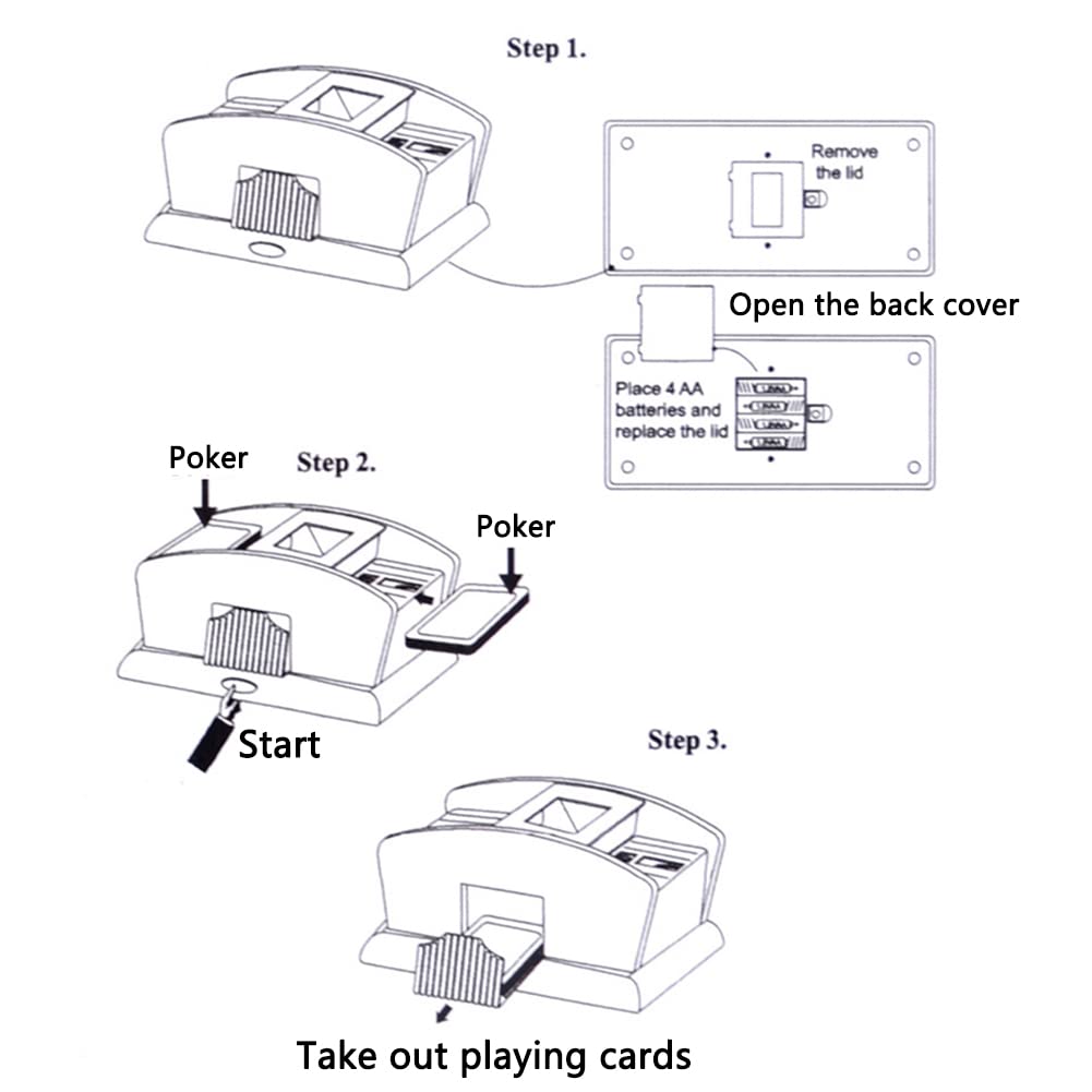 INFIJYON 2-Deck Automatic Card Shuffler,Electric Card Shuffler, US Plug/Battery Operated,for Home & Party Use