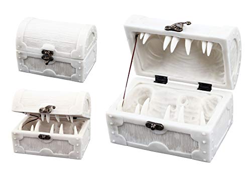 Forged Dice Co. Mimic Chest Dice Storage Box - Holds up to 5 Sets of Polyhedral Dice or 35 Dice - Compatible with Dungeons & Dragons