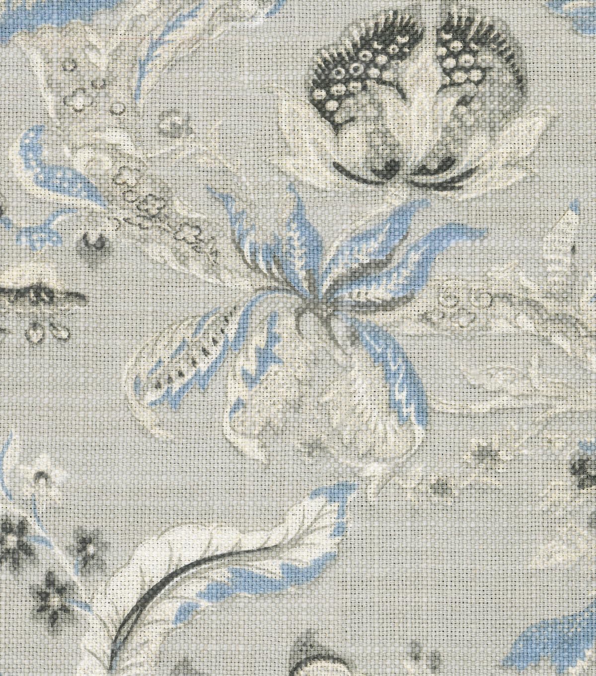 Waverly - Premium Printed Cotton Fabric by The Yard, Floral Inspired, DIY, Craft, Project, Sewing, Designer Upholstery and Home Decor, 54" Wide (Hazel Collection, Chambray)
