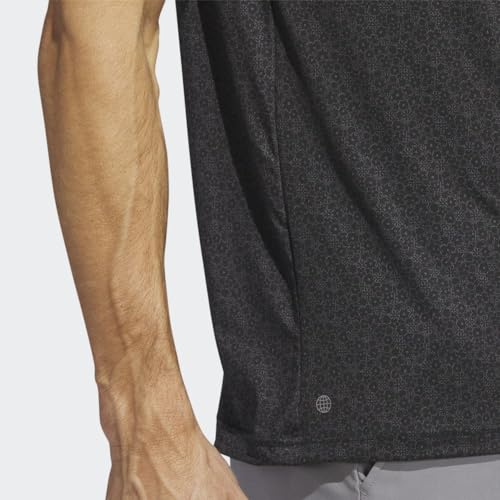 adidas Men's Ultimate365 All Over Printed Polo Shirt, Black, X-Large