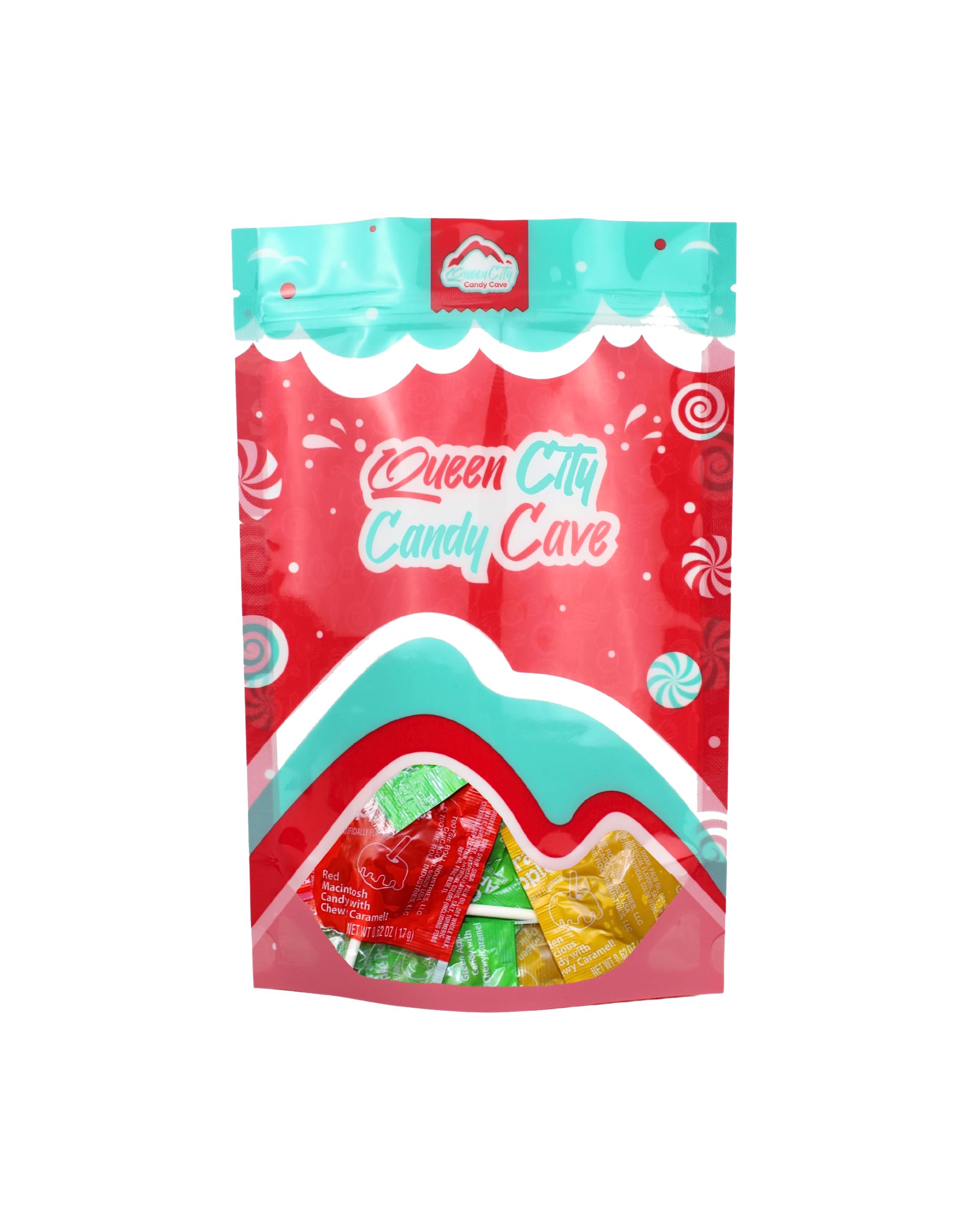 Assorted Flavored Dipped Caramel Apple Pops- Orchard Lollipops Variety Pack by Queen City Candy Cave (1 Pound)