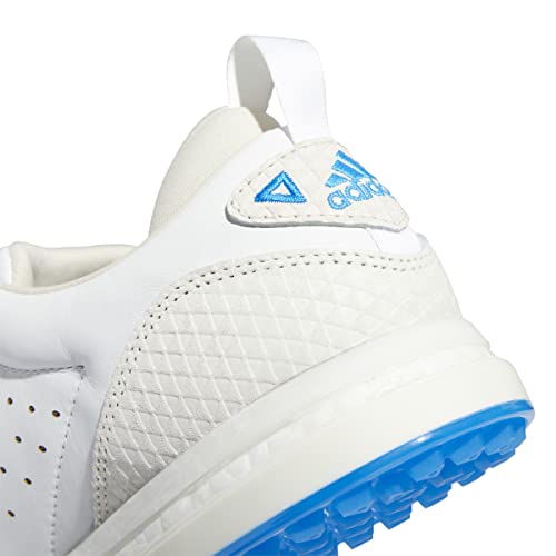 adidas mens Flopshot Spikeless Golf Shoe, Footwear White/Gold Metallic/Blue Rush, 10.5 US