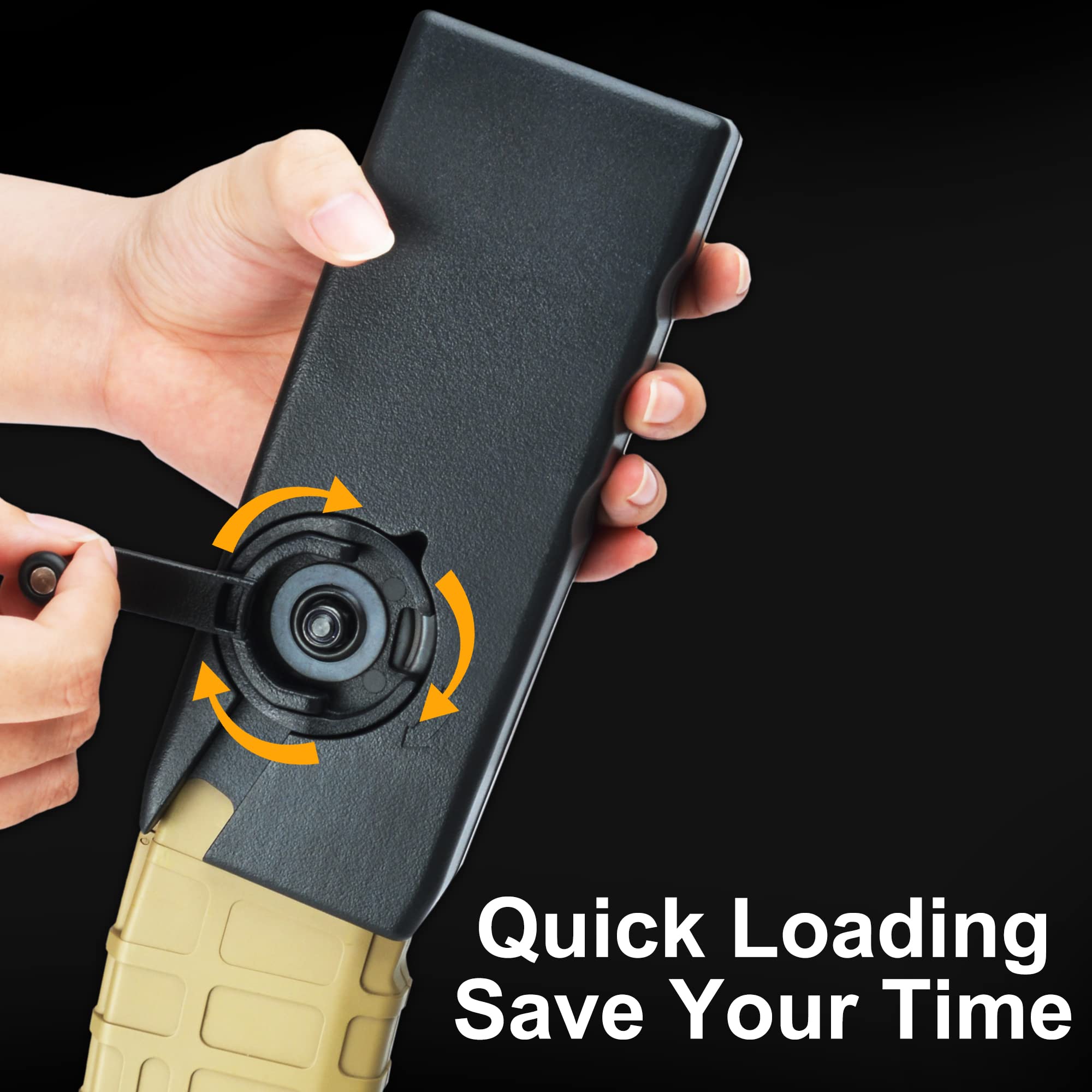 ACTIONUNION Airsoft Tactical Speed Loader for Hand Crank Magazine Quick Loader 1000 Rounds (Black)